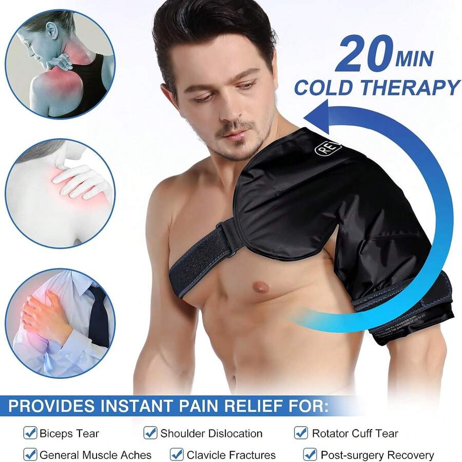 REVIX XL Shoulder Ice Pack Rotator Cuff Cold Therapy, Reusable Gel Ice ...