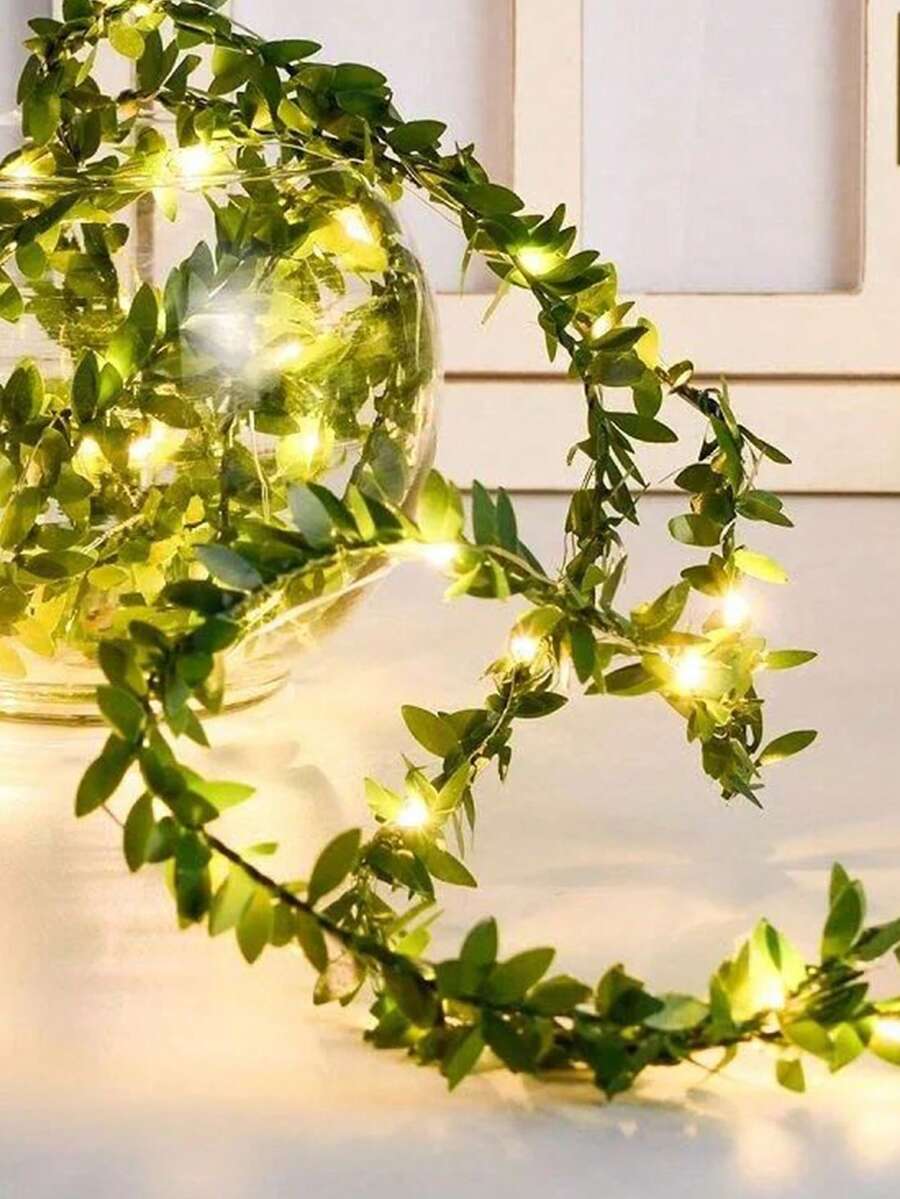 1string 20/40pcs Led Copper Wire Green Vine String Light With Diy ...