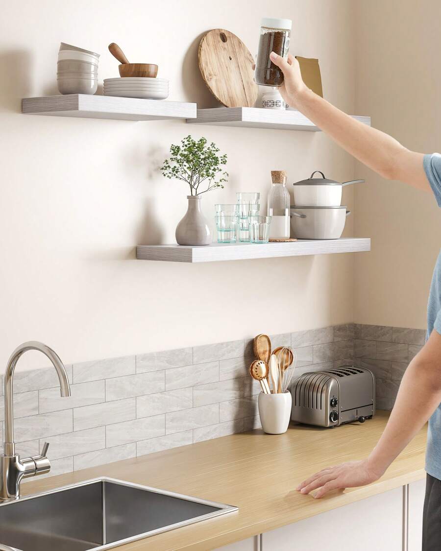 VASAGLE Floating Shelf, Single Wall Shelf for Storage and Display, Wall ...