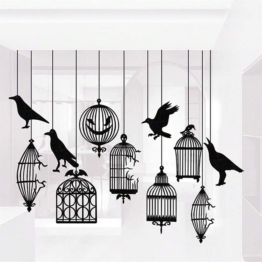 Halloween Gold Onion Crow & Bird Cage Themed Party Decoration Set ...