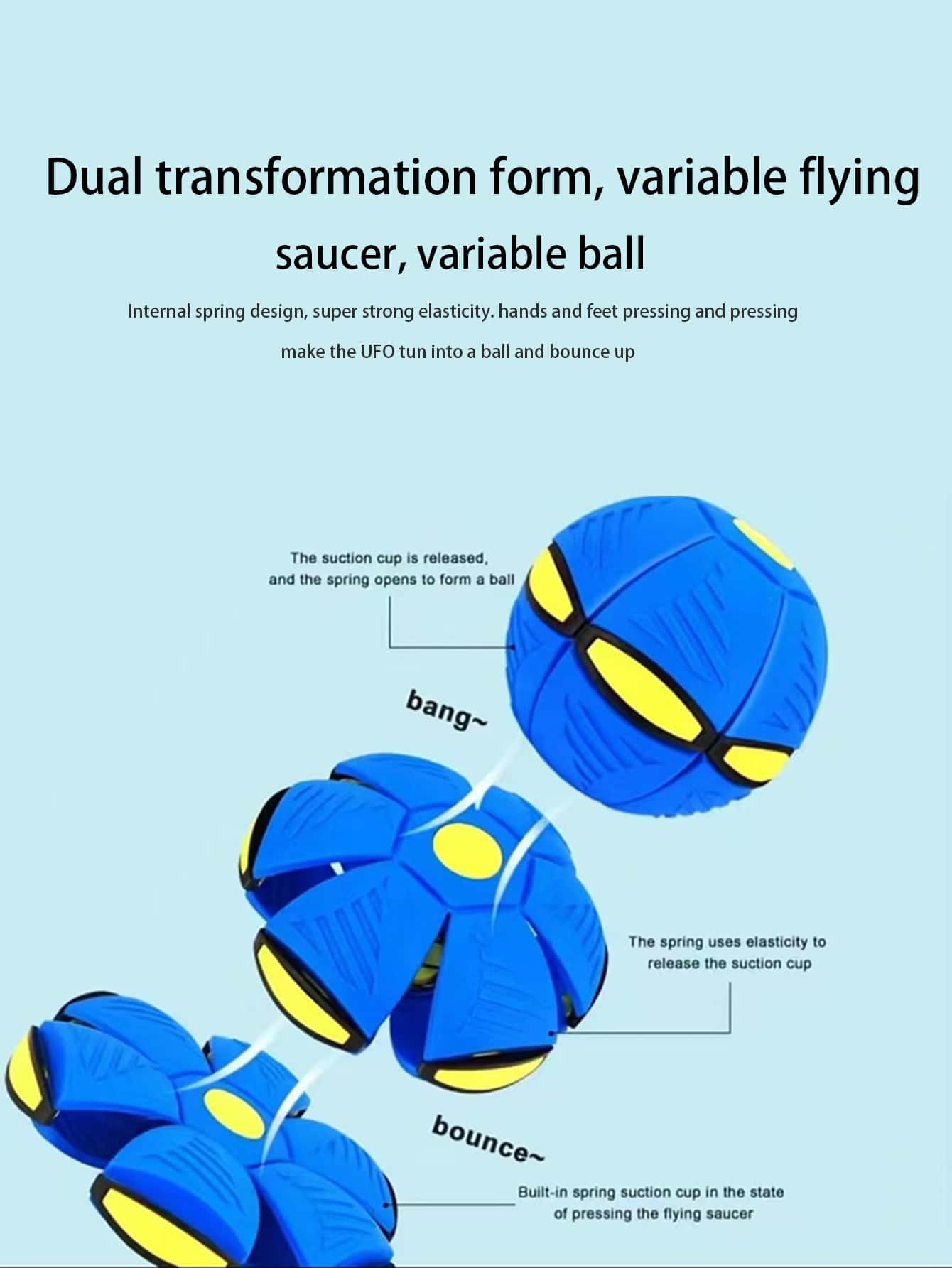 Elastic Foot Pedal Flying Saucer Ball Stress Relief Toy, With Led ...