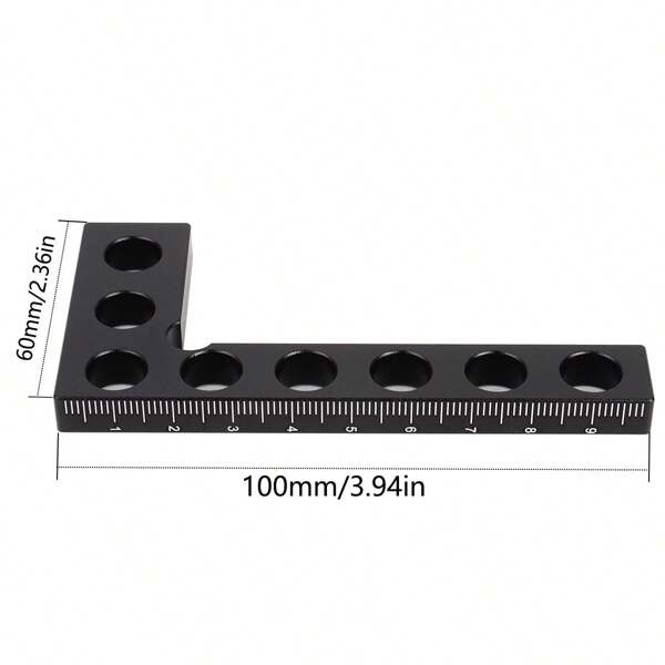 One Piece Black 100mm Woodworking 90 Degree Precision Square Edge ...