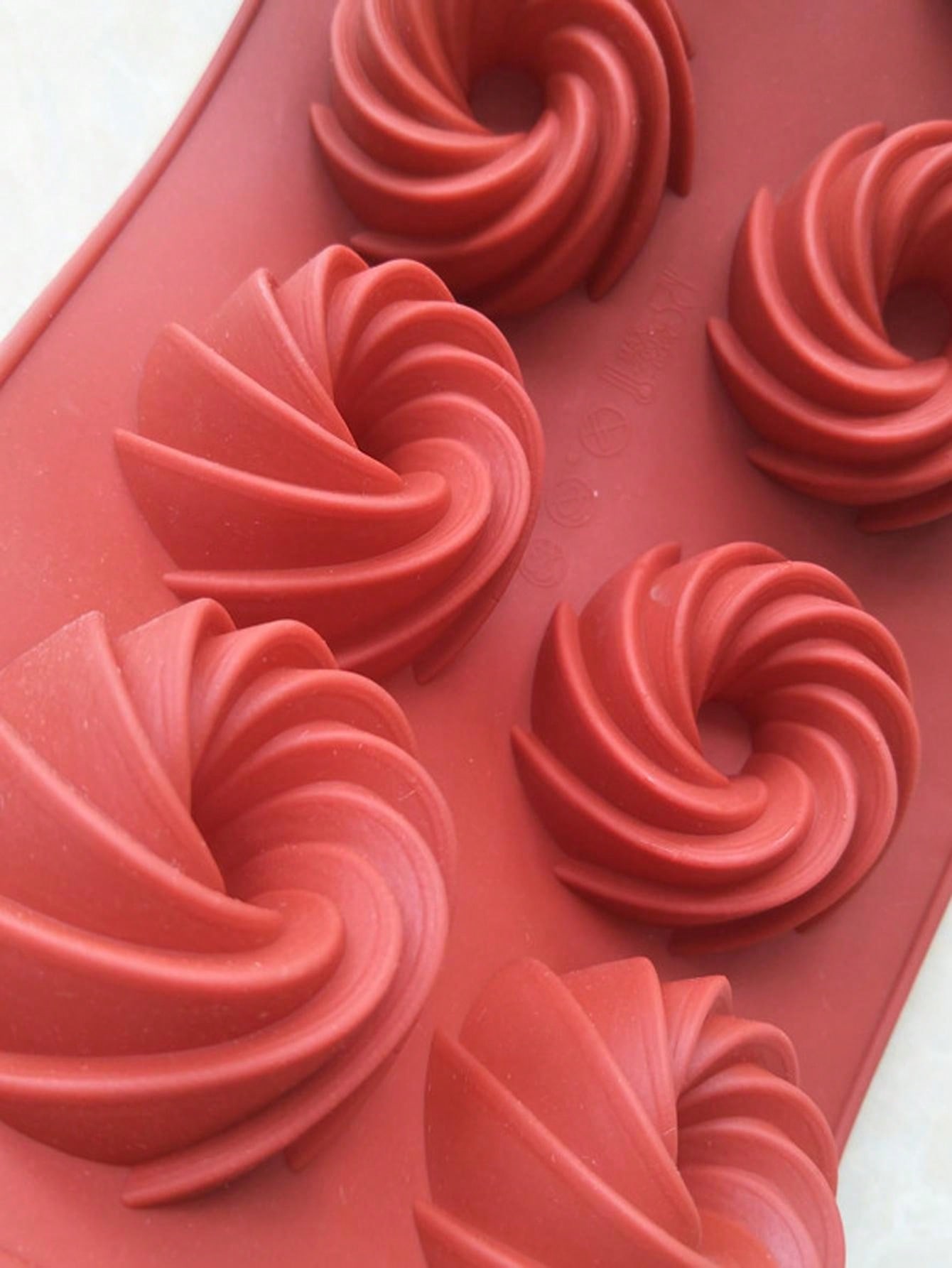 1pc - 8 Cavity Spiral Design Silicone Cake Mold & Ganache Molds Set ...