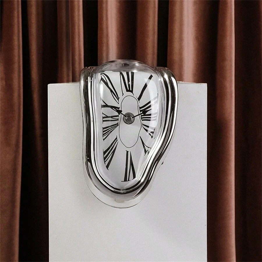 Surreal Melting Clock Silent Melted Wall Clock Salvador Dali Style Wall ...