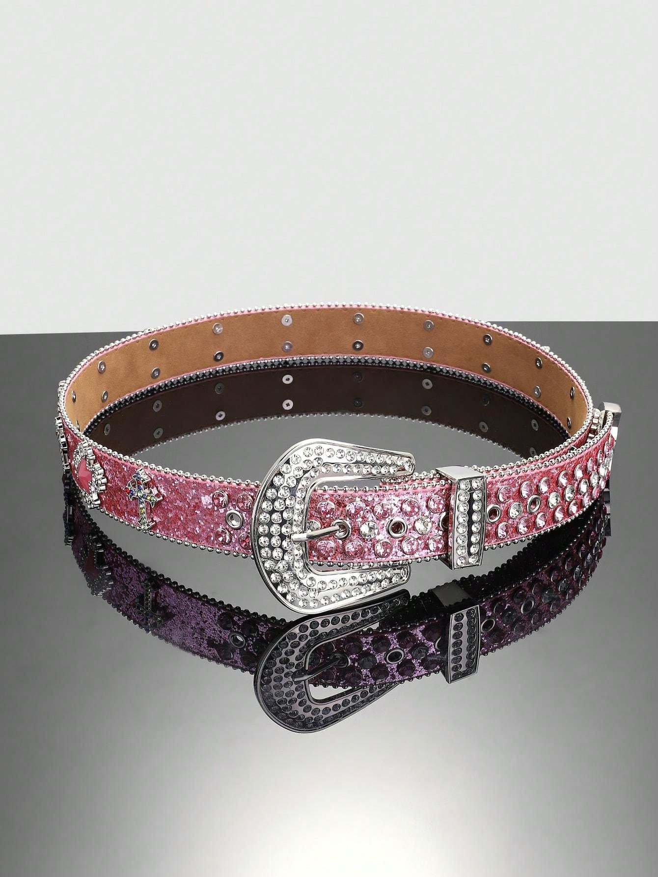 One Pink Sparkling Glitter Inlaid Seven-color Cross Industrial Dopamine ...