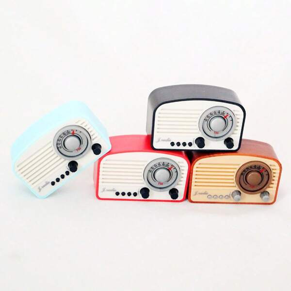 1pc Red Dollhouse Miniature Vintage Radio Model, Mini Classic Radio ...