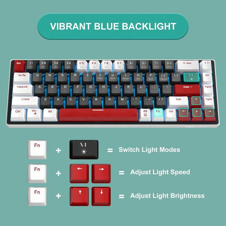 MageGee MK-Sky 65% Layout Hot Swappable Mechanical Keyboard Wired ...