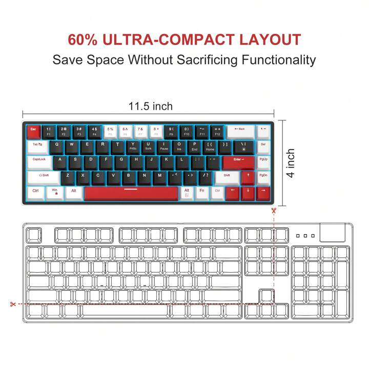 MageGee MK-Sky 65% Layout Hot Swappable Mechanical Keyboard Wired ...