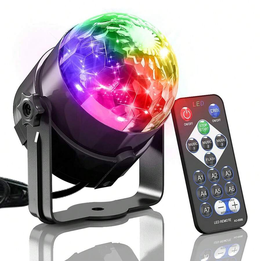 1PC ABS crystal remote control magic ball light, seven color rotating ...