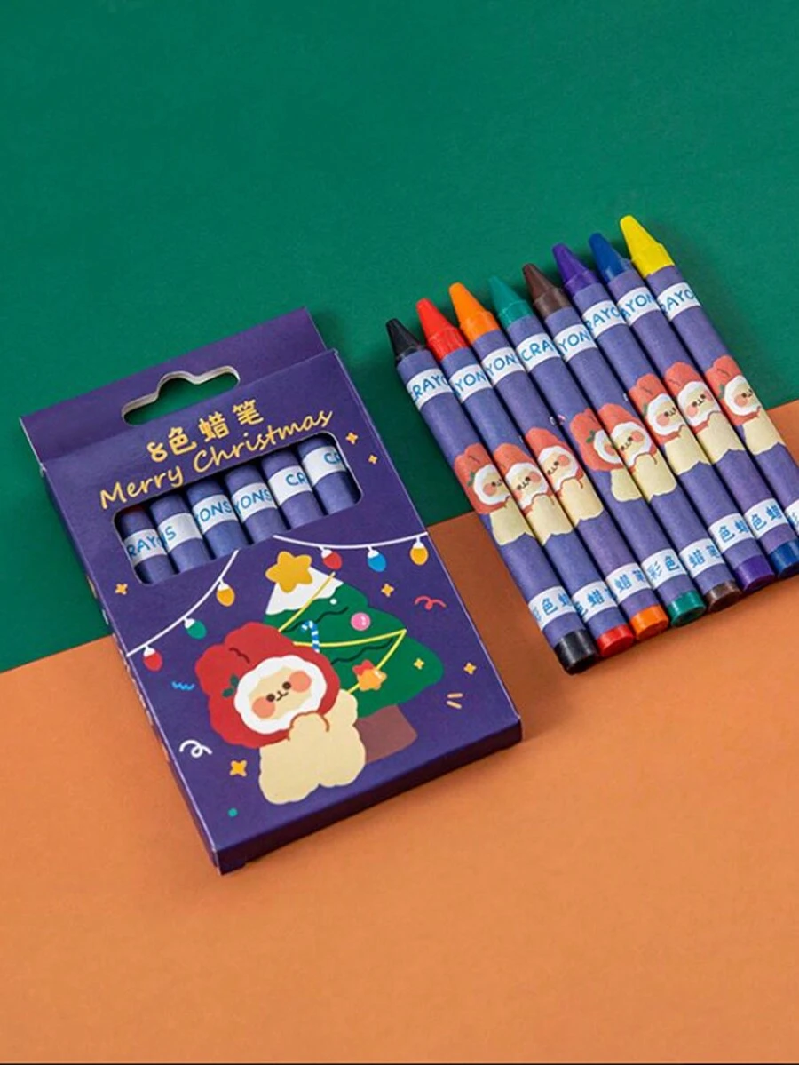 Christmas Style Cartoon Rabbit Pattern Student Drawing Crayons | SHEIN USA