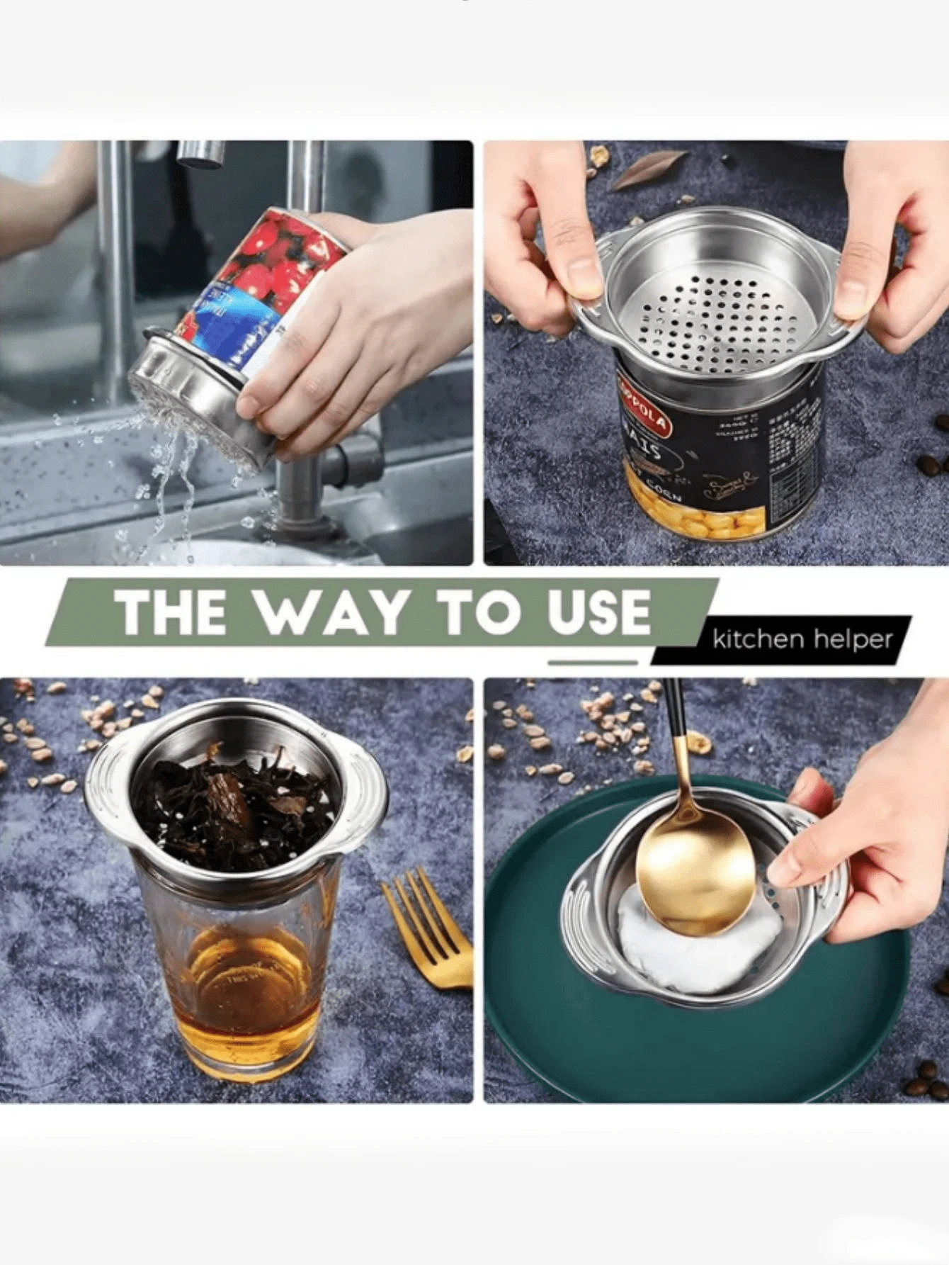 1pc Tuna Strainer, Stainless Steel Can Strainer, Food Lid, Tuna Can ...