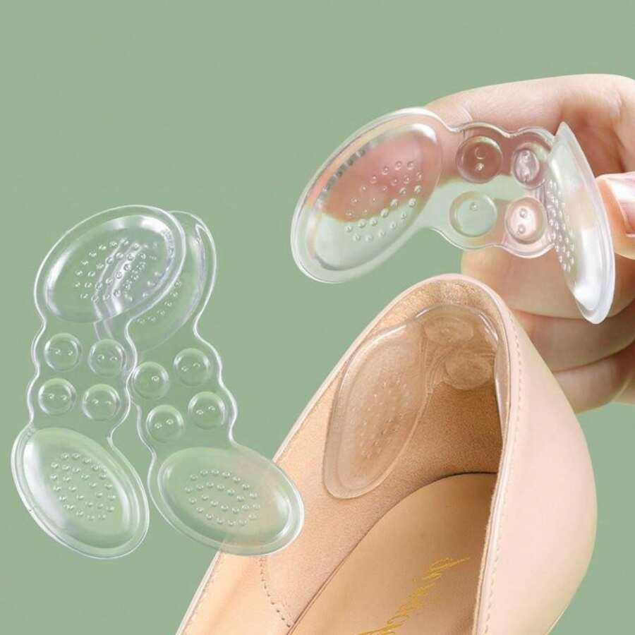 1pair Of Clear Self-Adhesive Shoe Heel Grips With Silicone Gel For High ...