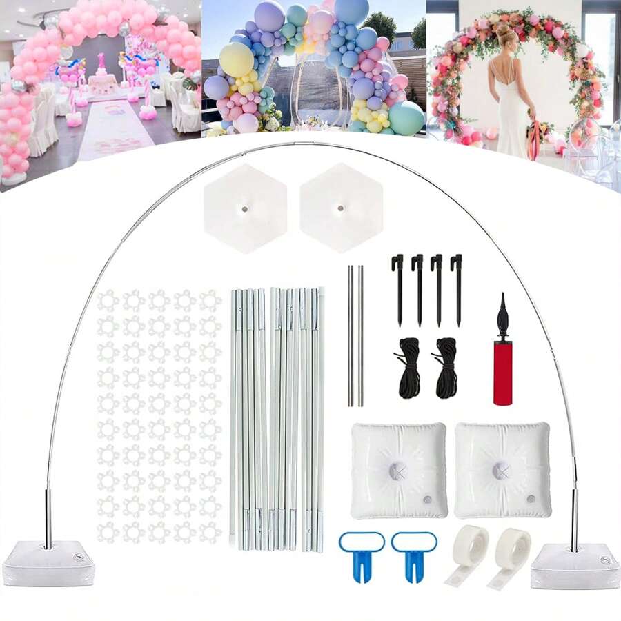 Upgraded Balloon Arch Stand Kit Balloon Arch Frame with 15 White Rods ...