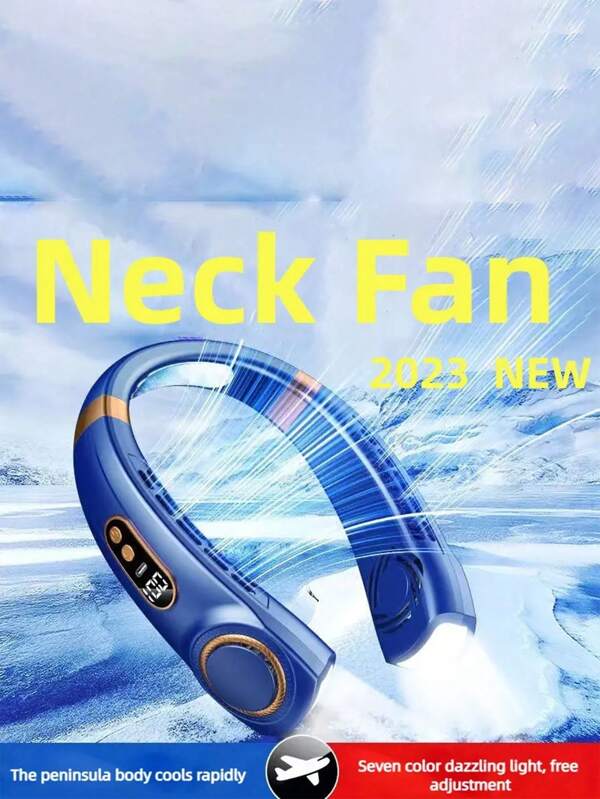 Portable Neck Fan With LED Display, Rechargeable Hands Free Bladeless ...