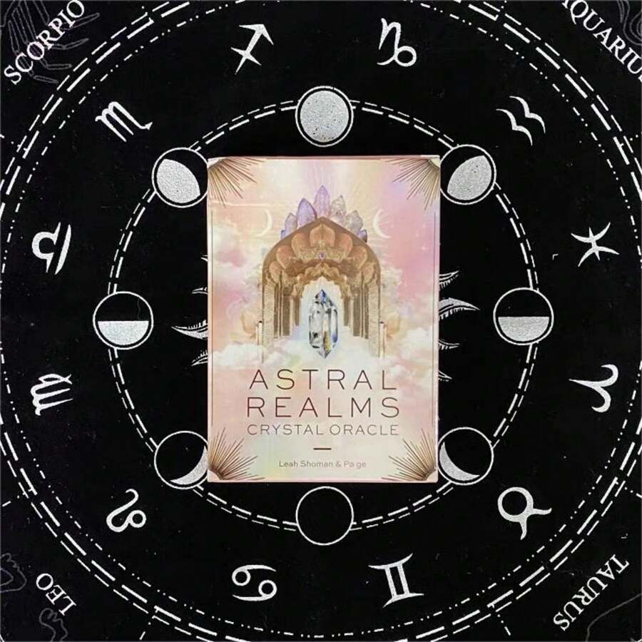 New English Card Deck Astral Realms Crystal Oracle 33 Cards/Set For Family Friends Party Fun ...