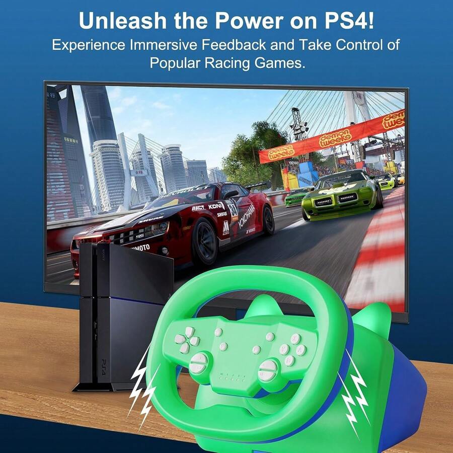 Wireless Racing Wheel, Game Steering Wheel Multi-Platform for Switch/PC ...