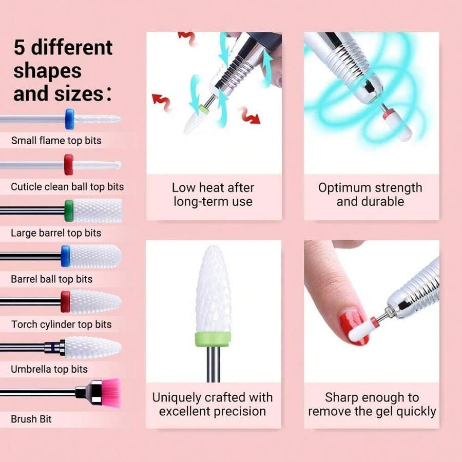 Quick Nail Art Tool Set For Polish Removal And Nail Grinding, 7pcs ...