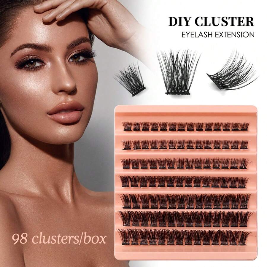 IY Eyelash Extensions 63 Clusters Lashes D Curl LASH Long Individual ...