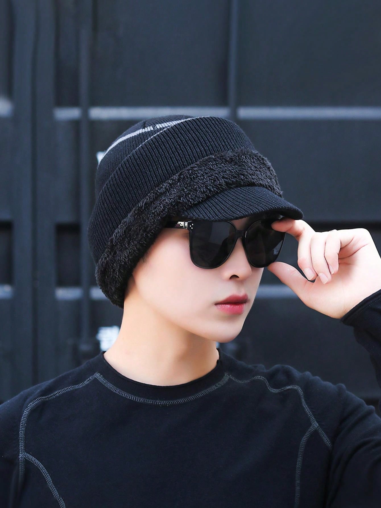 Winter Warmth Knitted Hat With Scarf Attached | SHEIN USA