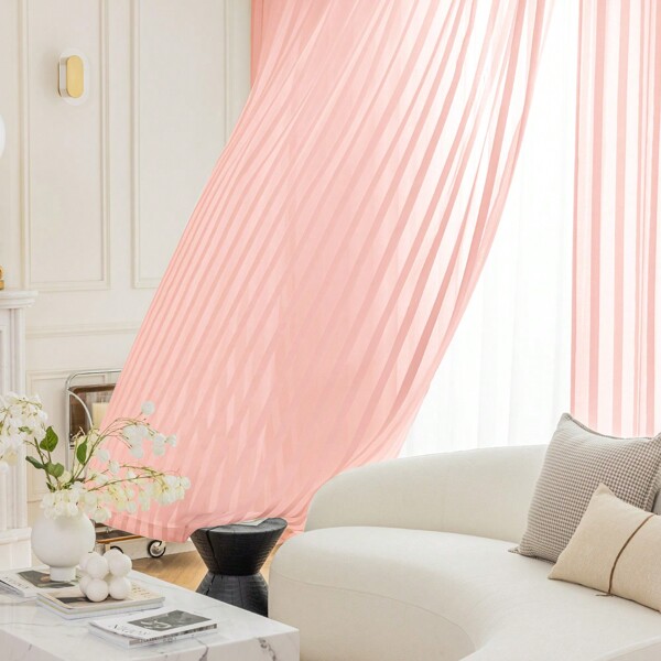 2 panels of Vangao semi sheer grommet window curtains for living room ...