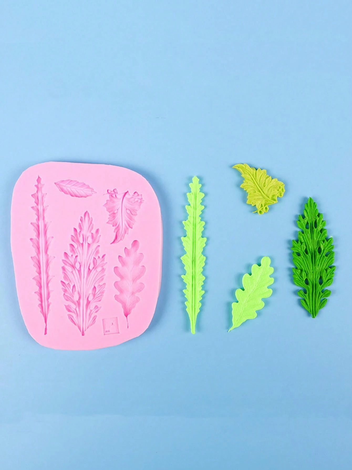 1pc 5 Leaves Ferns Shaped Silicone Gum Paste Mold, Tree Leaves Maple ...