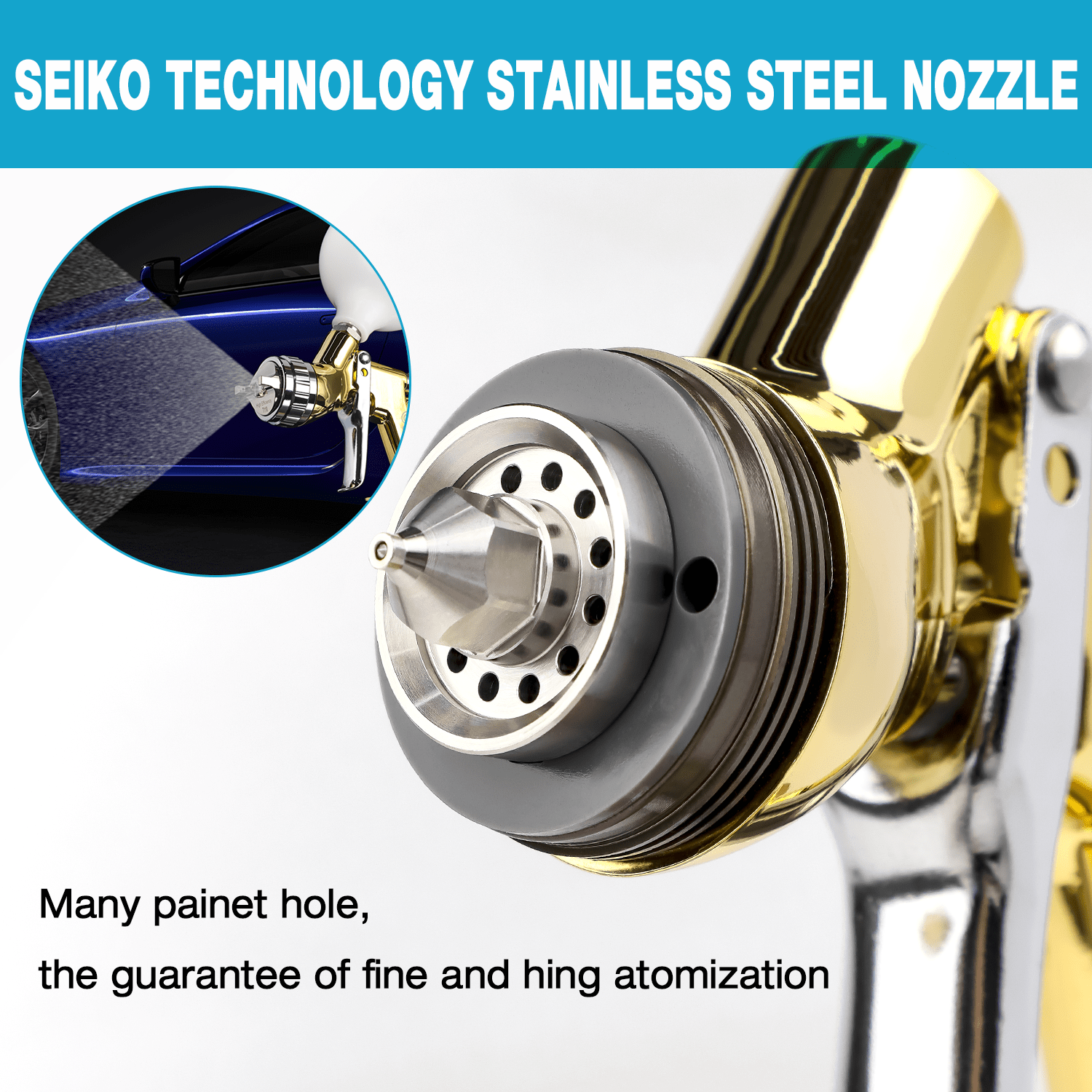 New Spray Gun GTI Pro 1.3mm Nozzle Painting Gun High Atomization Paint ...