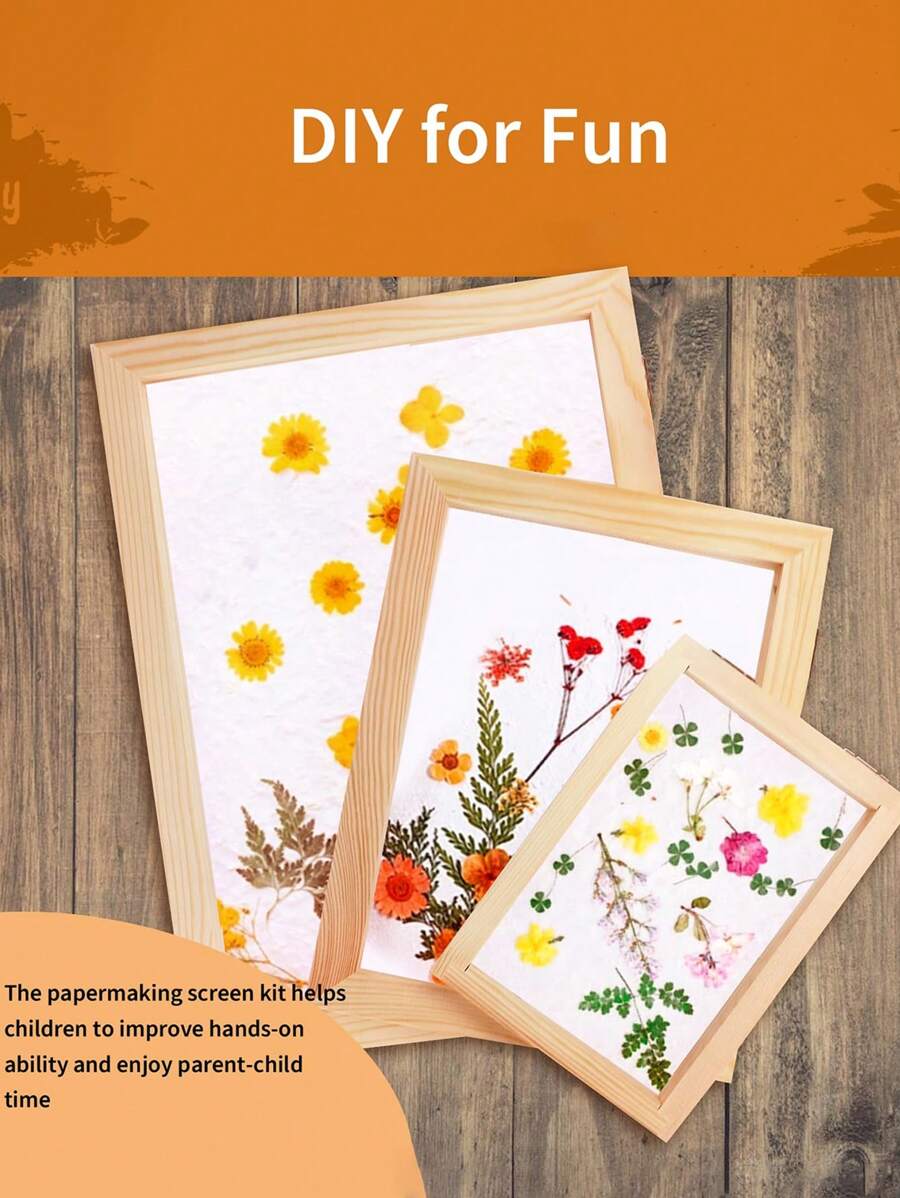 1pc Paper Making Wooden Frame, Paper Making Deckle And Mould, Screen, 3 ...