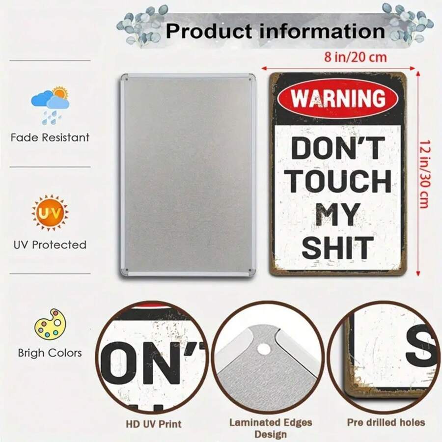 1pc Funny Warning Signs, Man Cave, Garage, Work Shop, Home Decor ...