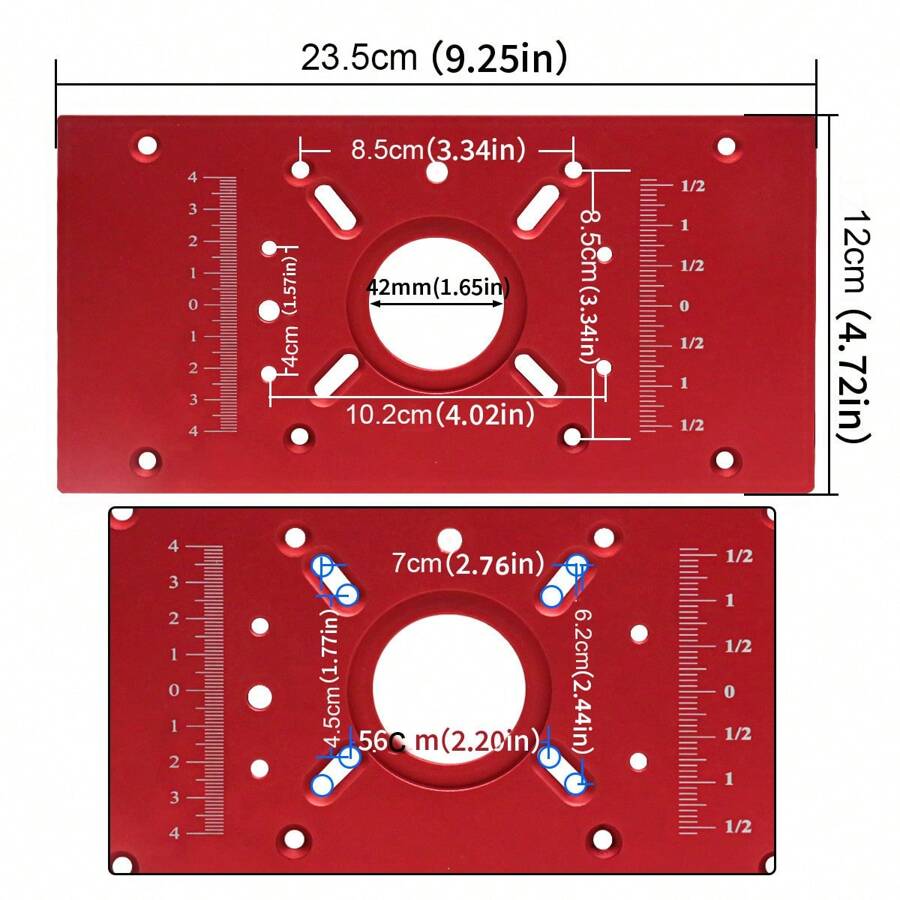 One Set Red Router Table Insert Plate for Woodworking Benches Table Saw ...