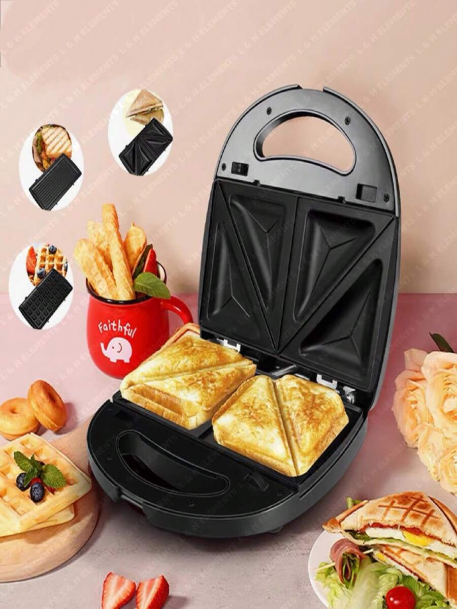 Panini Maker For Grilled Sandwiches, 2 Triangle Slice Non-Stick Surface ...
