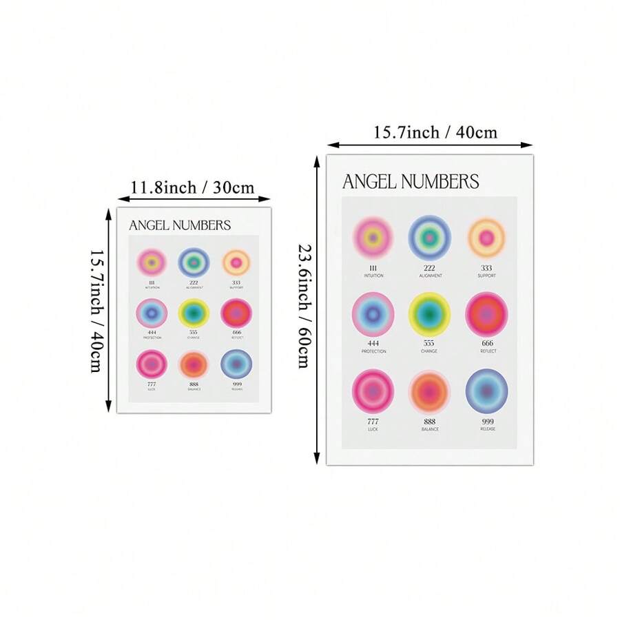 1PC Frameless Angel Numbers Poster Aura Wall Art Room Aesthetic Poster ...