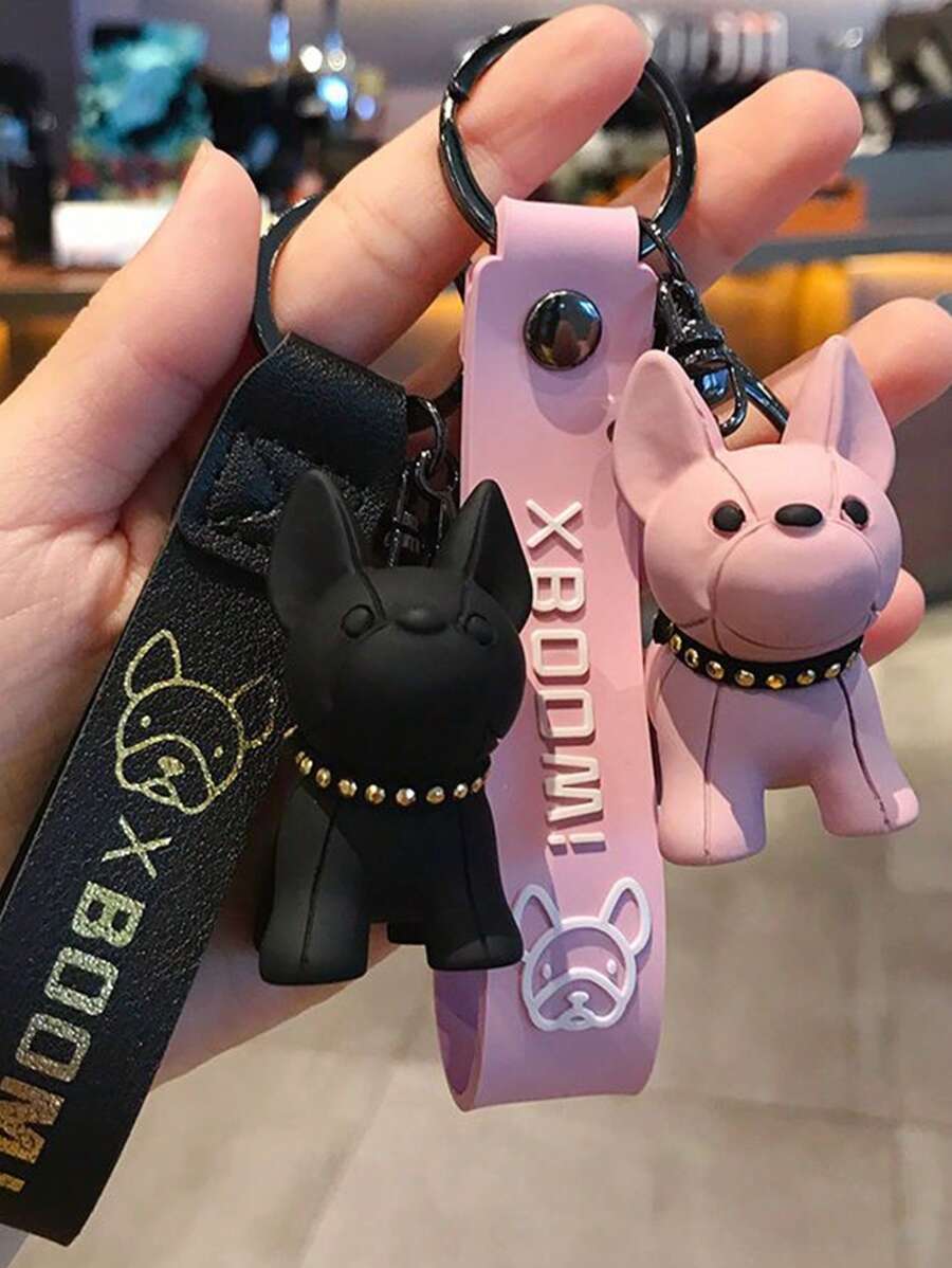 1pc Creative French Bulldog Cartoon Keychain Cute Bull Terrier & Corgi ...