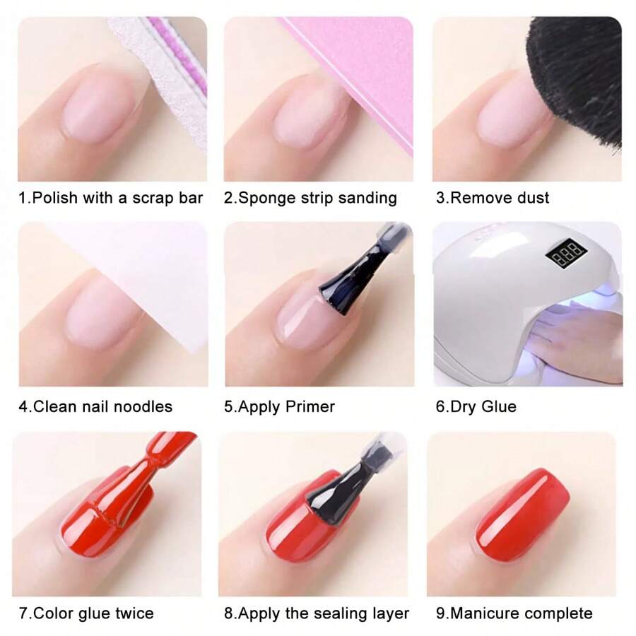 XEIJAYI Gel Nail Polish Starter Kit 6 Colors Black White Pink Green ...