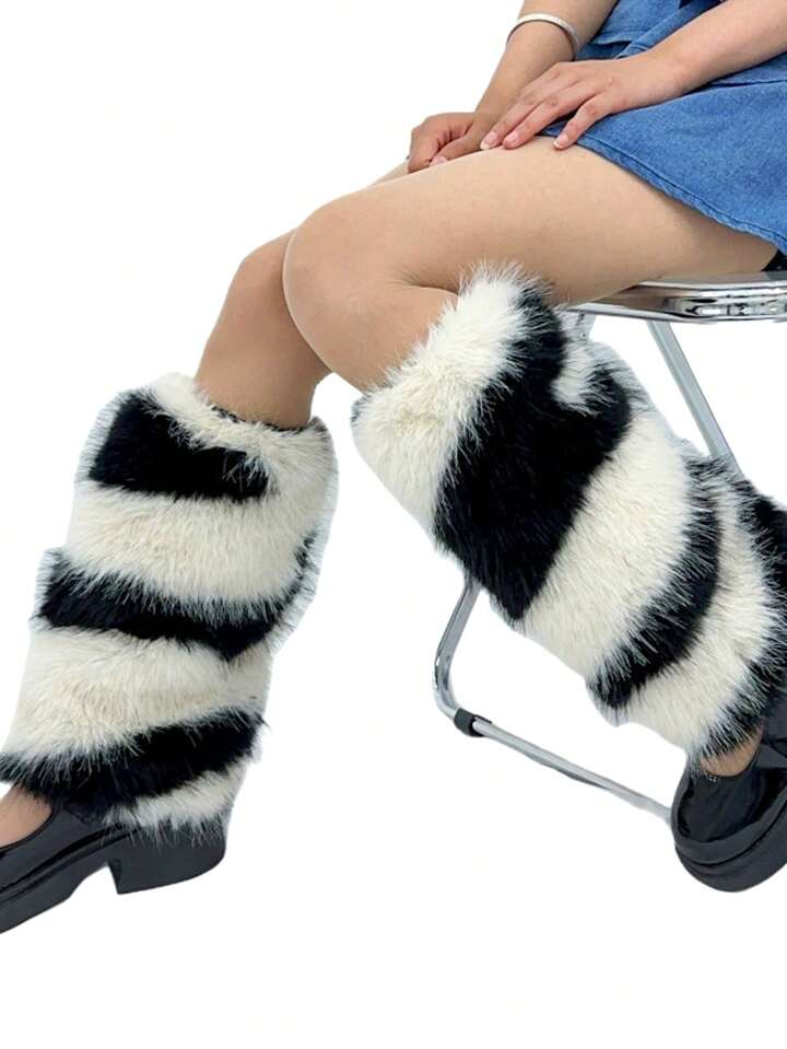 White Fur Boot Cuffs