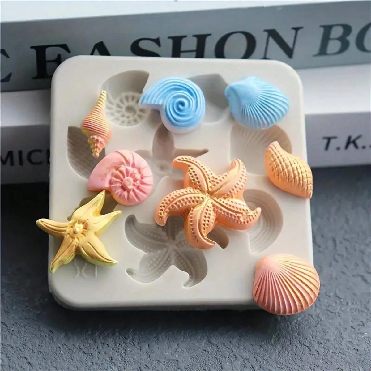 DIY Marine Life Conch Silicone Mold, 3D Conch Shell Starfish Silicone ...