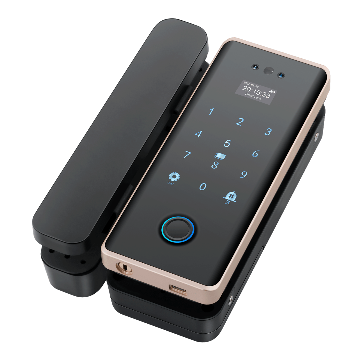 Smart Lock For Glass Door With Password And Fingerprint Functionality ...