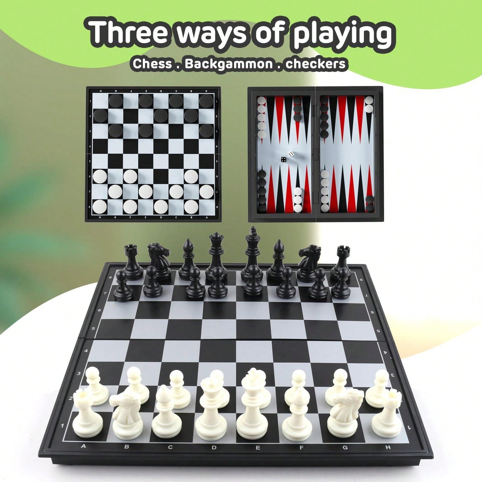 A Foldable Magnetic Chess Set Including International Chess, Chinese ...