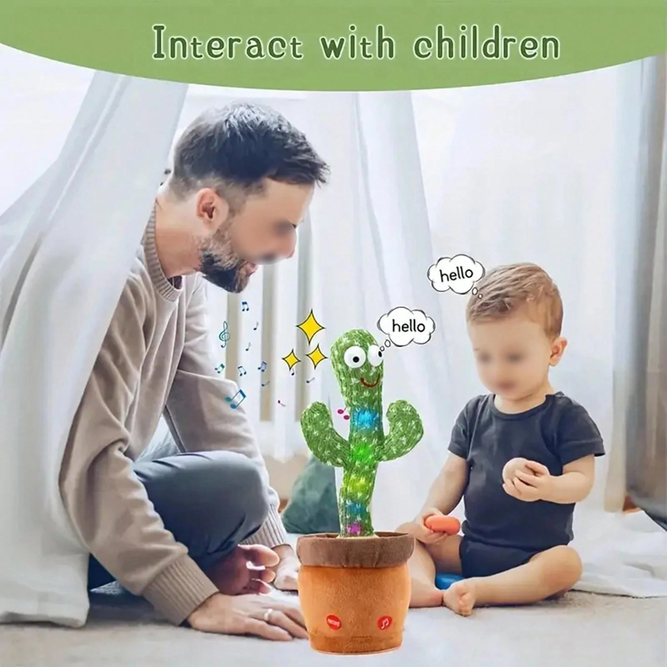 1pc-Dancing Talking Cactus Toys For Baby Boys And Girls, Singing ...