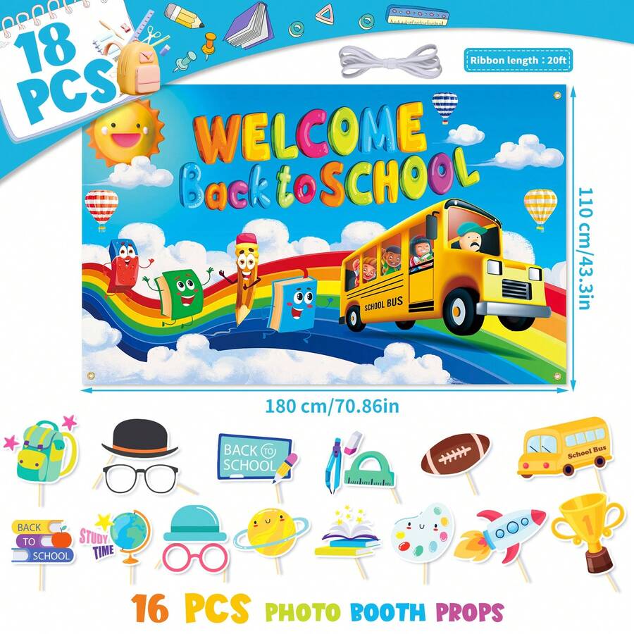 Welcome Back to School Banner, Back to School Decorations Photography ...