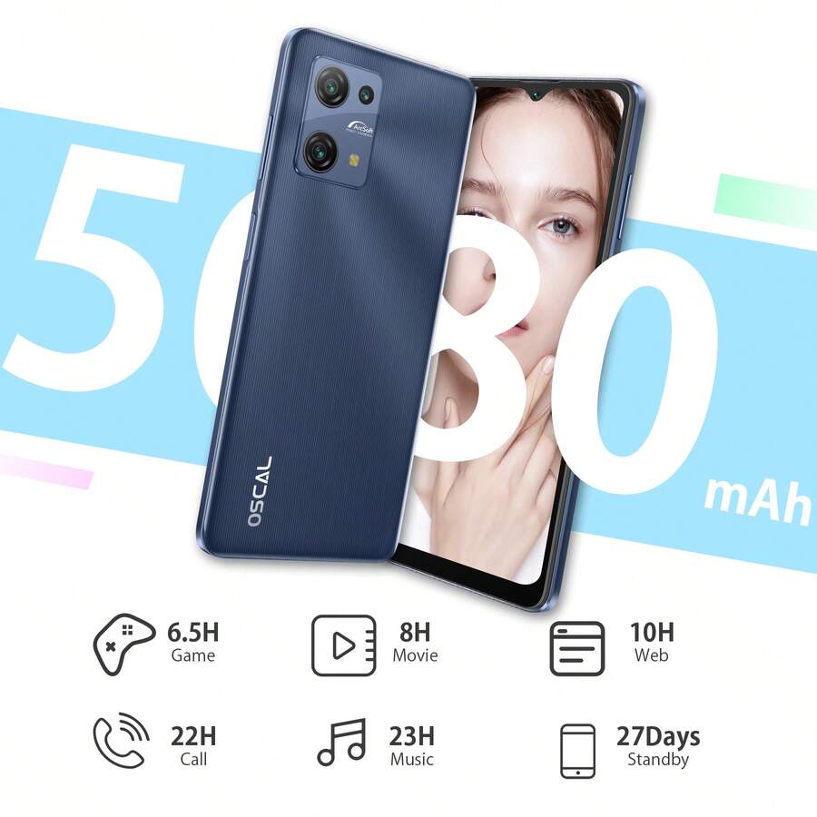 OSCAL Smart Phone, C30 Mobile Phone 7GB(4+3Expand)+32GB/1TB, 5080mAh ...