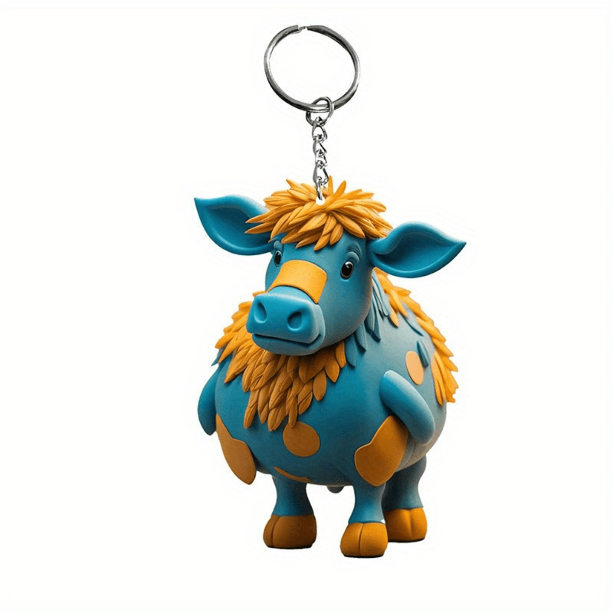 Acrylic Cow Shaped Keychain, Animal Yak Series Keychain Pendant ...