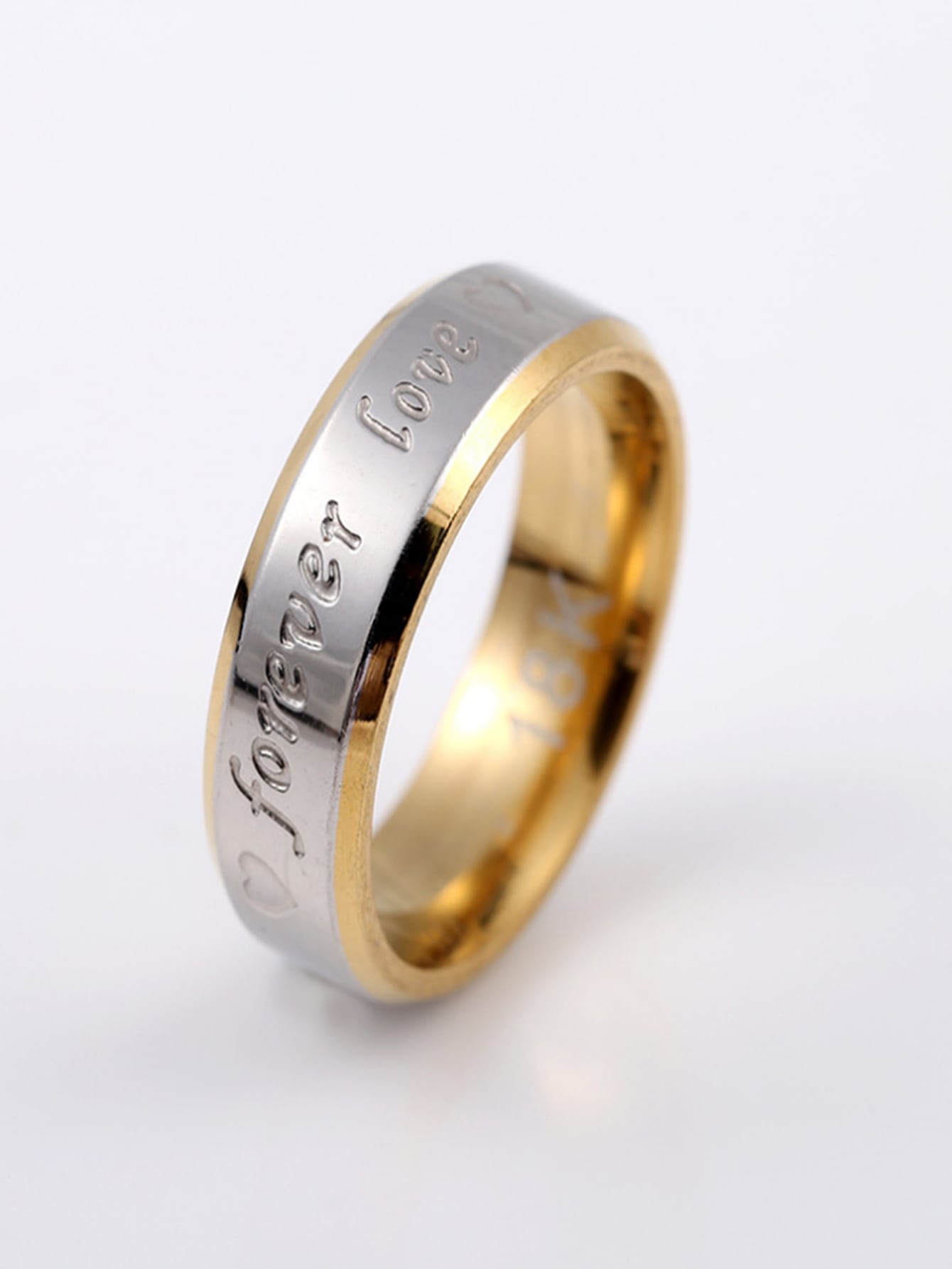 2pcs Titanium Steel Forever Love Couple Rings, Korean Tail Ring, King ...