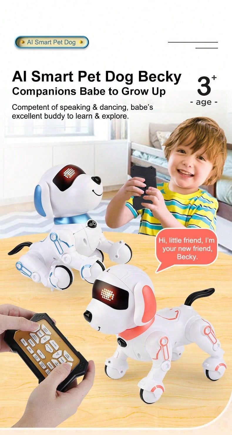 1 Pieza Robot Perro Inteligente Con Control Remoto, Juguete Eléctrico ...