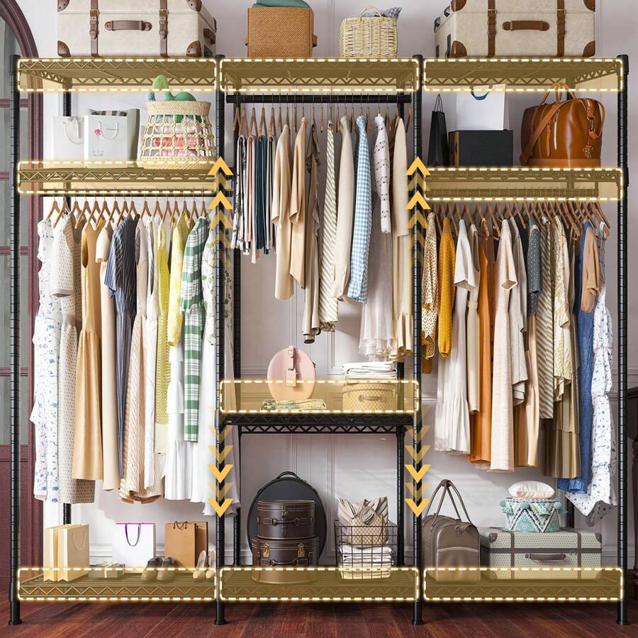 Raybee Wire Garment Rack Heavy Duty Clothing Rack for Hanging Clothes ...