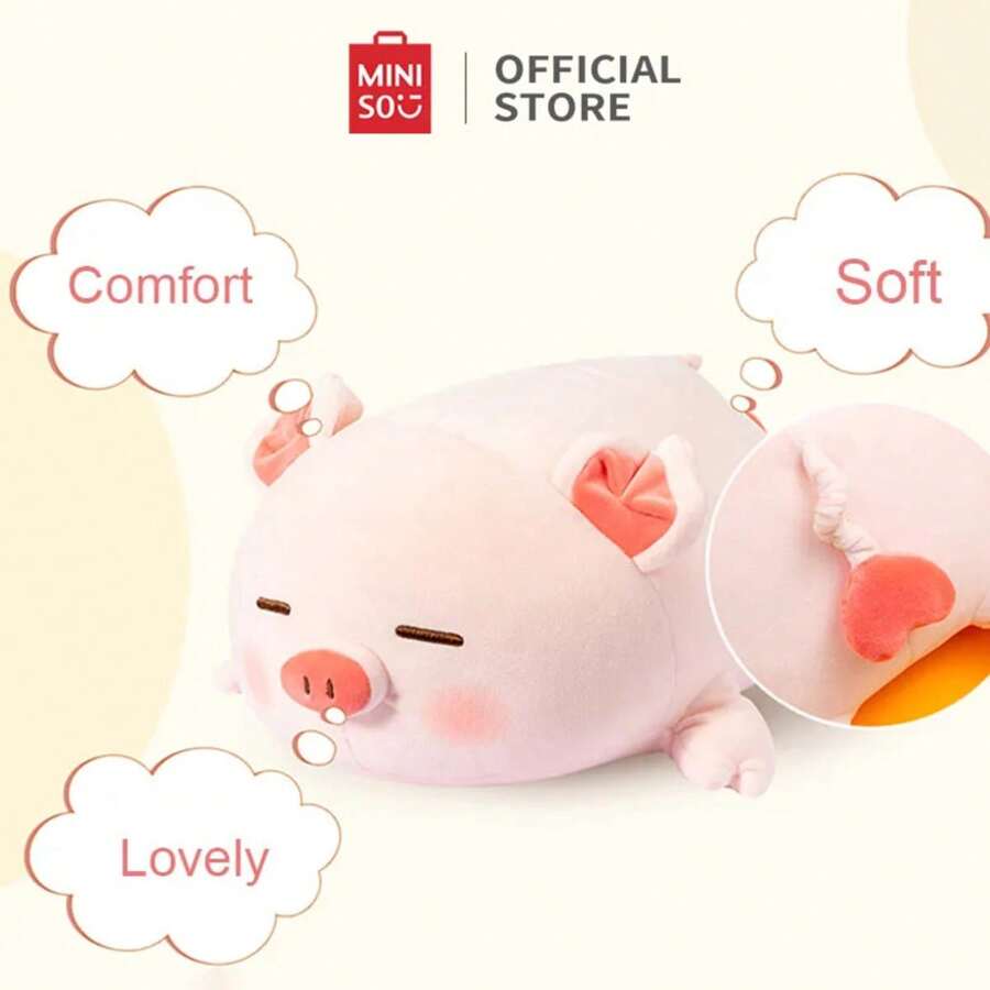 Miniso B-BO Piggy Elastic Super Soft Upgraded Lying Plush Toy, Cute Pig ...