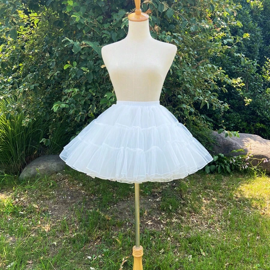 Lolita Petticoat 4 Layers 35cm Poodle Short Suspender Skirt, Soft Tulle ...