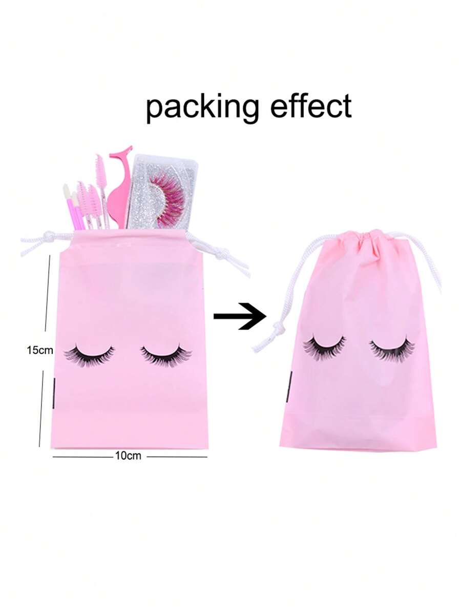 10Pcs Empty Eyelash Extension Aftercare Bags Reusable Lash Gift Bag ...