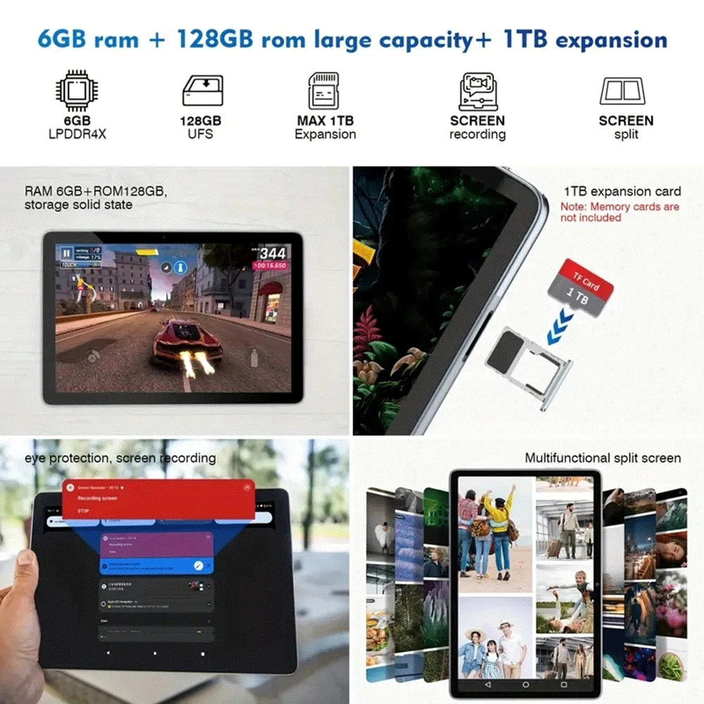 HOT PEPPER DT40 Tablet 6GB RAM 128GB ROM 1TB Expand MT8183 CPU 10.1 ...