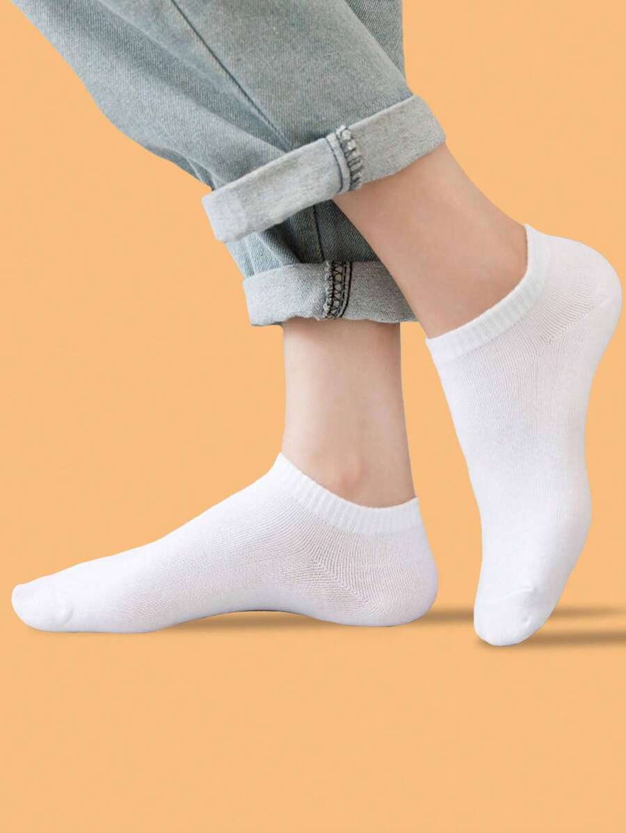 20pairs/set Women's Solid Color Ankle Socks | SHEIN USA