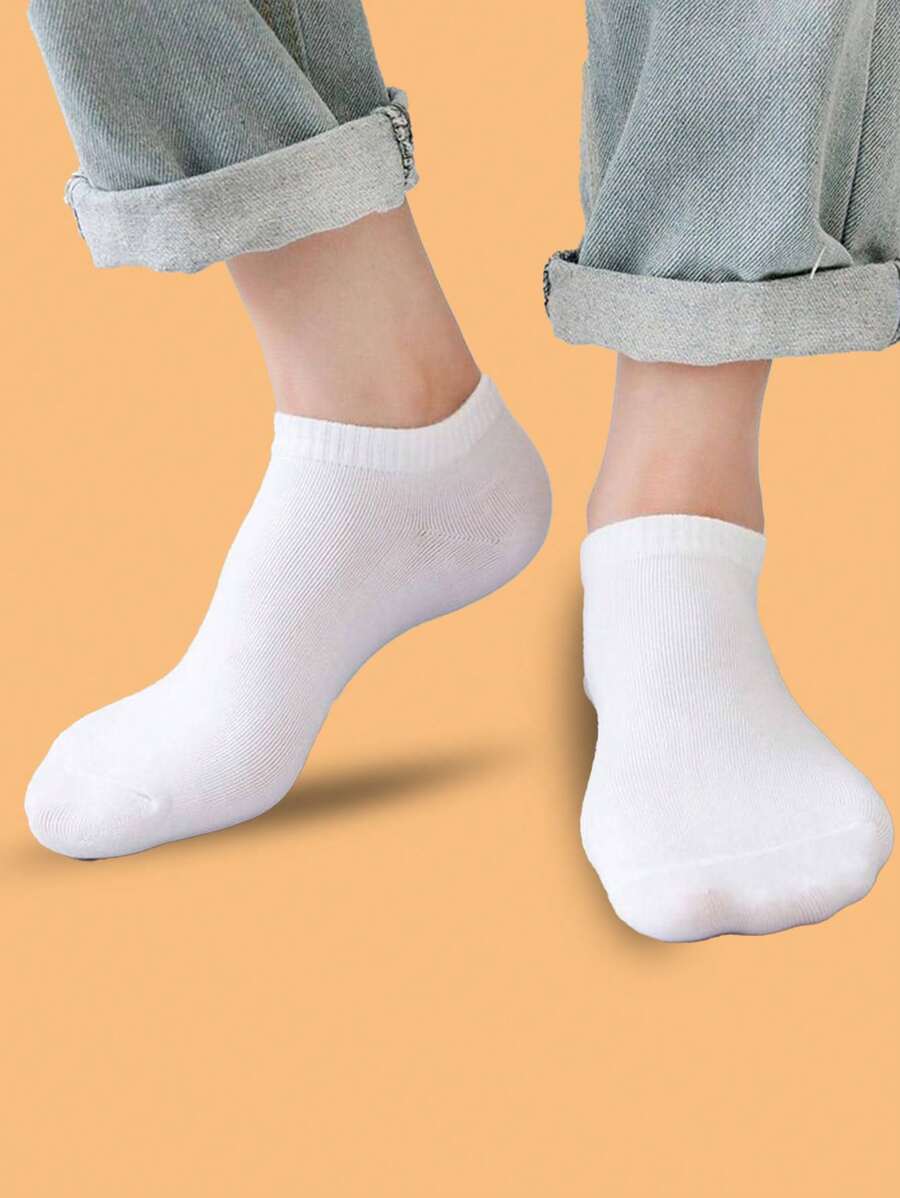 20pairs/set Women's Solid Color Ankle Socks | SHEIN USA